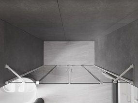 Mexen Velar Duo, posuvné sprchové dveře do otvoru 200 cm, 8mm šedé sklo, bílá matná, 871-200-000-42-20