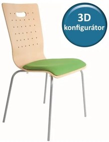Jednací židle KLASIK 50 s čalouněným sedákem - nosnost 120 kg - výběr barevného provedení - 3D789