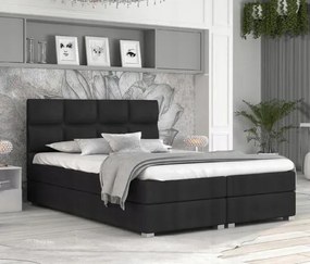 Luxusní postel SPRING BOX 180x200 s dřevěným zdvižným roštem ČERNÁ