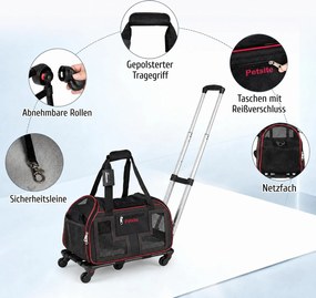 Costway Cestovní taška pro psy Skládací přepravní box pro psy s kolečky