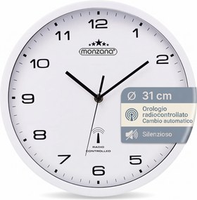 Nástěnné hodiny řízené rádiem bílý Ø31cm