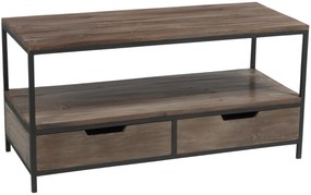OnaDnes -20% Hnědý dřevěný konferenční stolek J-line Conrad 120 x 50 cm