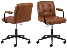 Cosmo kancelářská židle s područkami kožená hnědá