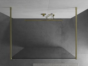 Mexen Kioto, sprchová zástěna Walk-In 155 x 200 cm, 8mm čiré sklo, zlatý matný profil, 800-155-002-55-00
