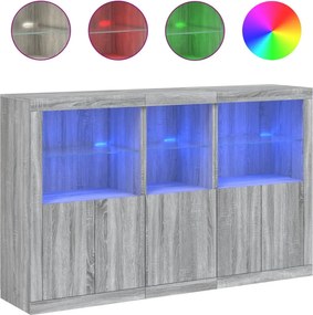 Příborník s LED osvětlením šedý sonoma 162 x 37 x 100 cm 3209147