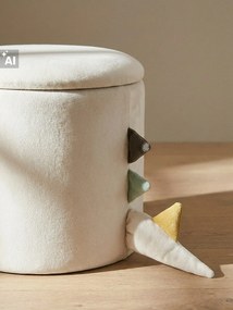 Sinsay - Taburet s úložným prostorem a motivem dinosaura - krémová