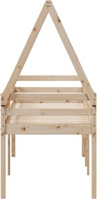 Patrová postel se střechou 80 x 200 cm masivní borové dřevo 3282095