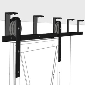 Nástěnný pojezd jednokřídlých dveří OLD GLASS, černý