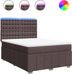 Box spring postel s matrací tmavě hnědá 140x200 cm textil 3294008