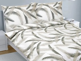 Bellatex Krepové povlečení na dvoudeku Šedá,Bílá 240x220 cm, 2ks 70x90 cm