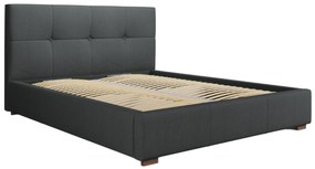 OnaDnes -20% Tmavě šedá látková postel MICADONI SAGE 160 x 200 cm
