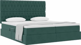 Postel s úložným prostorem Tmavě zelená 200 x 200 cm samet 3372266