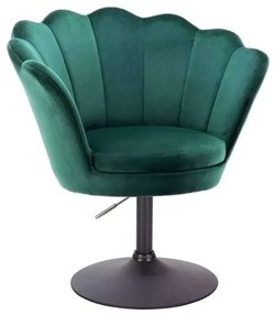 LuxuryForm DESIGN Otočné křeslo FREY VELUR na černém talíři - zelené