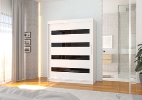 ADRK Furniture Skříň posuvná se zrcadlem MARTINEZ 150 ADRK-SW-MAR-W-BL-150