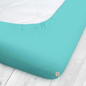 Jersey prostěradlo světle tyrkysové na výšku matrace do 30 cm Velikost: 180 x 200