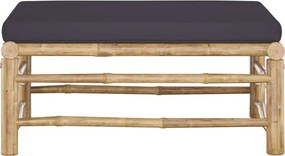 vidaXL Zahradní podnožka s krémově bílou poduškou bambus [313155] Barva: Tmavě šedá