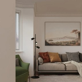 Černá hliníková stojací lampa s ohybatelnou konstrukcí (výška 155 cm) Gleam – Sollux