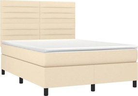 Box spring postel s matrací krémová 140x190 cm textil 3141854