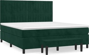 Box spring postel s matrací tmavě zelená 180x200 cm samet 3137980
