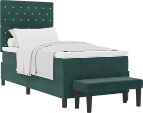 Postel s boxspringem s čelo Tmavě zelená 190 x 90 cm samet 3344417