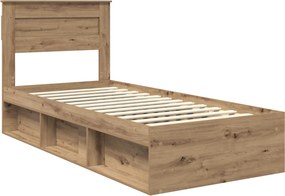 Rám postele Umělecký dub 75 x 190 cm Masivní borové dřevo 3409822