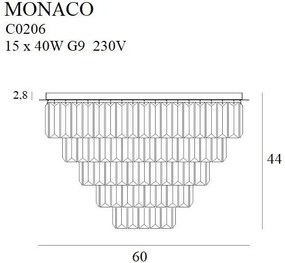 Maxlight Stropní svítidlo Maxlight C0206 MONACO Ø 60 cm