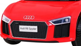 Ramiz Elektrické autíčko Audi R8 pro děti červené + dálkové ovládání + EVA + plynulý start + MP3 LED