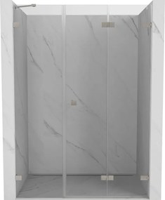 Mexen Lunar-F, pravé sklápěcí sprchové dveře 125 cm, 8mm čiré sklo, ocelový profil, 836S-125-050-97-00-P