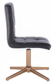 LuxuryForm Židle TOLEDO na zlatém kříži - černá