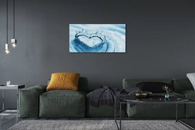 Obrazy na plátně Vodní kapky srdce 125x50 cm