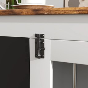 PawHut Psí Kotec, Vnitřní Psí Doplňkový Kotec s 2 Dveřmi, Tabule na Křídu, Dvojfunctionální, pro Střední Psy do 20 kg, 80 x 60 x 70 cm, Bílá | Aosom
