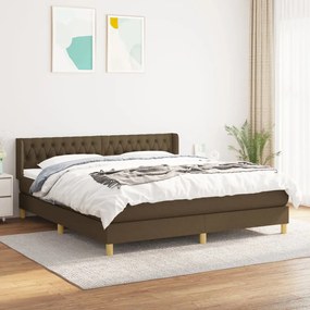 Box spring postel s matrací tmavě hnědá 180x200 cm textil,  3130532