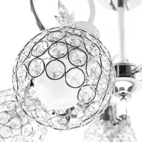 Toolight - Křišťálová stropní svítilna 5xE27 60W 300750, chromová, OSW-05688