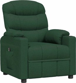 Elektrické polohovací křeslo tmavě zelené textil 3143497