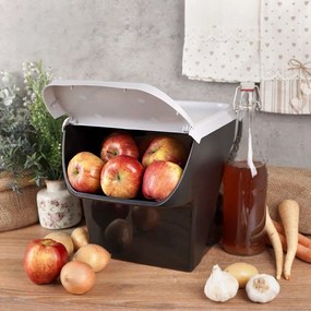 VILDE Úložný box na brambory a cibuli s větráním, VEGBOX šedý (14l - 10kg brambor)