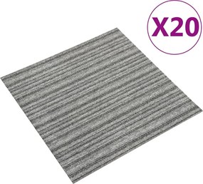 vidaXL Kobercové podlahové dlaždice 20 ks 5 m² 50 x 50 cm [147309] Barva: antracitová