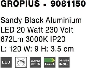 Nástěnné LED svítidlo NOVA LUCE GROPIUS 20W 3000K 9081150