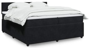 Box spring postel s matrací černá 200x200 cm samet 3287826