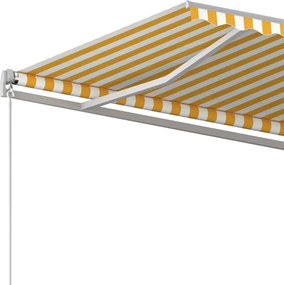 Ručně zatahovací markýza 500 x 300 cm žlutobílá 3068938