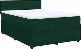 Box spring postel s matrací tmavě zelená 140x200 cm samet 3287755