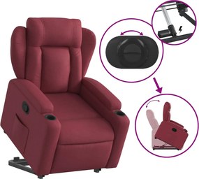 Zvedací polohovací křeslo vínové textil 3204485