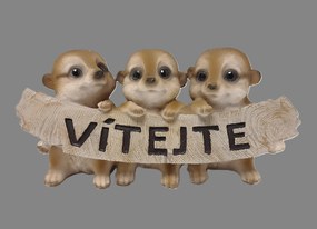 PRODEX IMPORT Zahradní figurka surikaty s nápisem Vítejte 25x13 cm