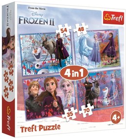 Puzzle 4v1 Ledové království II/Frozen II v krabici 28x28x6cm
