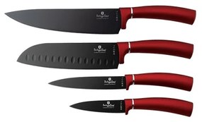 Sada nožů s nepřilnavým povrchem 4 ks Burgundy Metallic Line