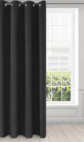 ZATEMŇOVACÍ ZÁVĚS NA KROUŽCÍCH ADLEY 135X250 CM ČERNÝ