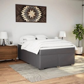 Box spring postel s matrací šedá 140x200 cm umělá kůže 3285215