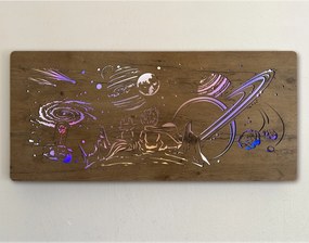 Li-Go "Malý princ" světelný obraz 230V 110x50 cm provedení povrchu: dub světlý