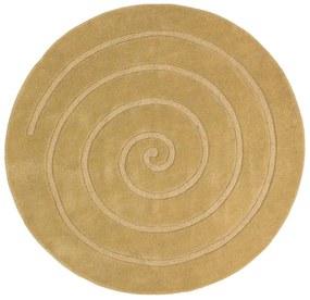 Béžový vlněný koberec Think Rugs Spiral, ⌀ 140 cm