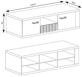 Natural - TV stolek N12 - dub ribbeck