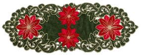 VÁNOČNÍ BĚHOUN NA STŮL POINSETTIA 35X183 CM VZOROVANÝ
